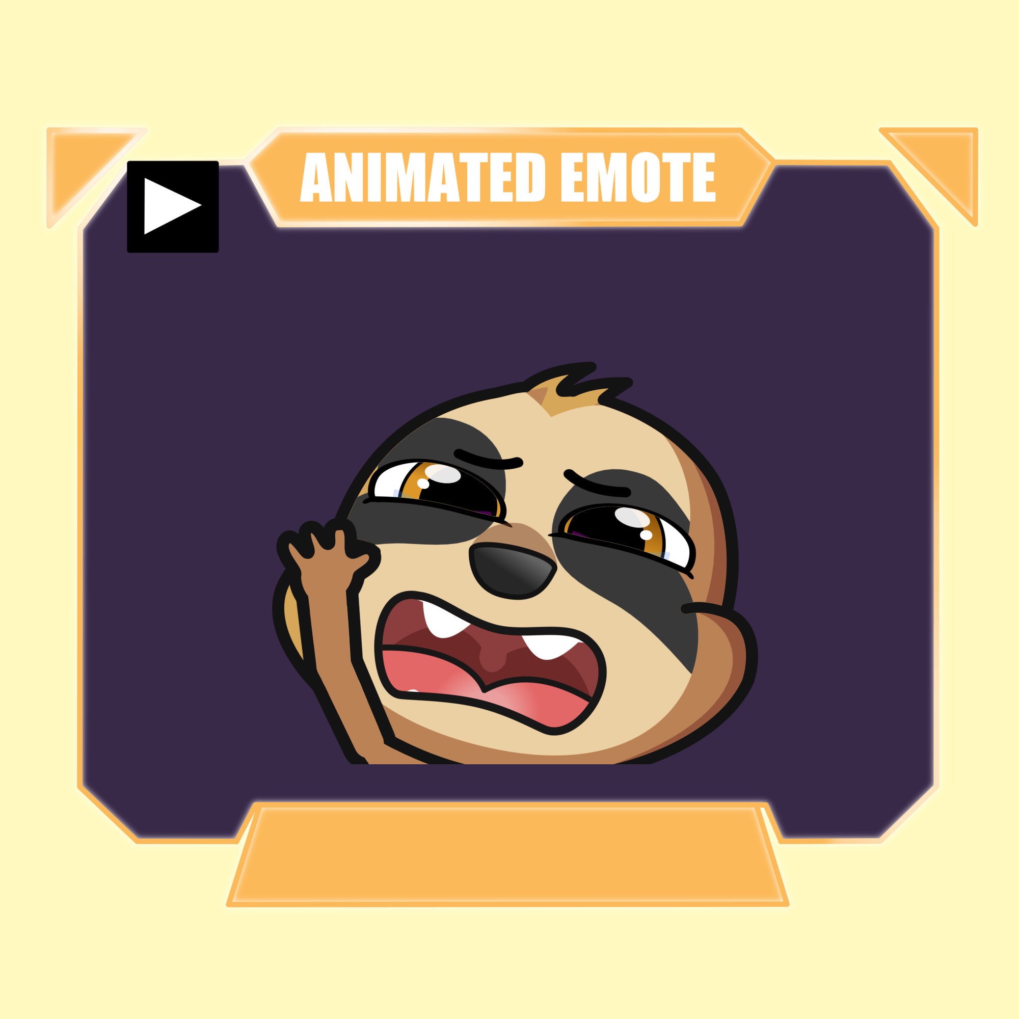 ANIMATED Sloth Rip Emote for Twitch Kick Discord Youtube Stream Sloth Dying Emote With Cute ...