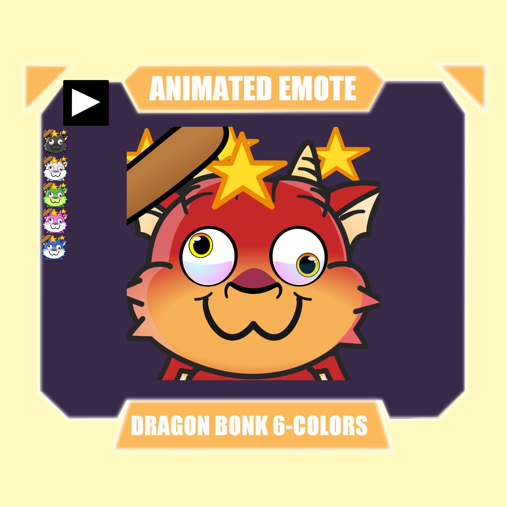 ANIMATED Dragon Bonk Emote for Twitch Discord Youtube Stream | Dragon Hit With a Bat With ...