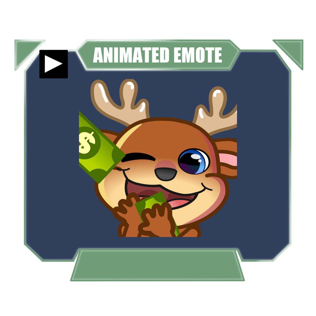 ANIMATED Deer Throwing Money Christmas Emote for Twitch Kick Discord ...
