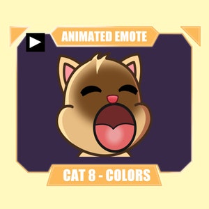 ANIMATED Cat Pop Emote for Twitch Kick Discord Youtube Stream | Cute ...