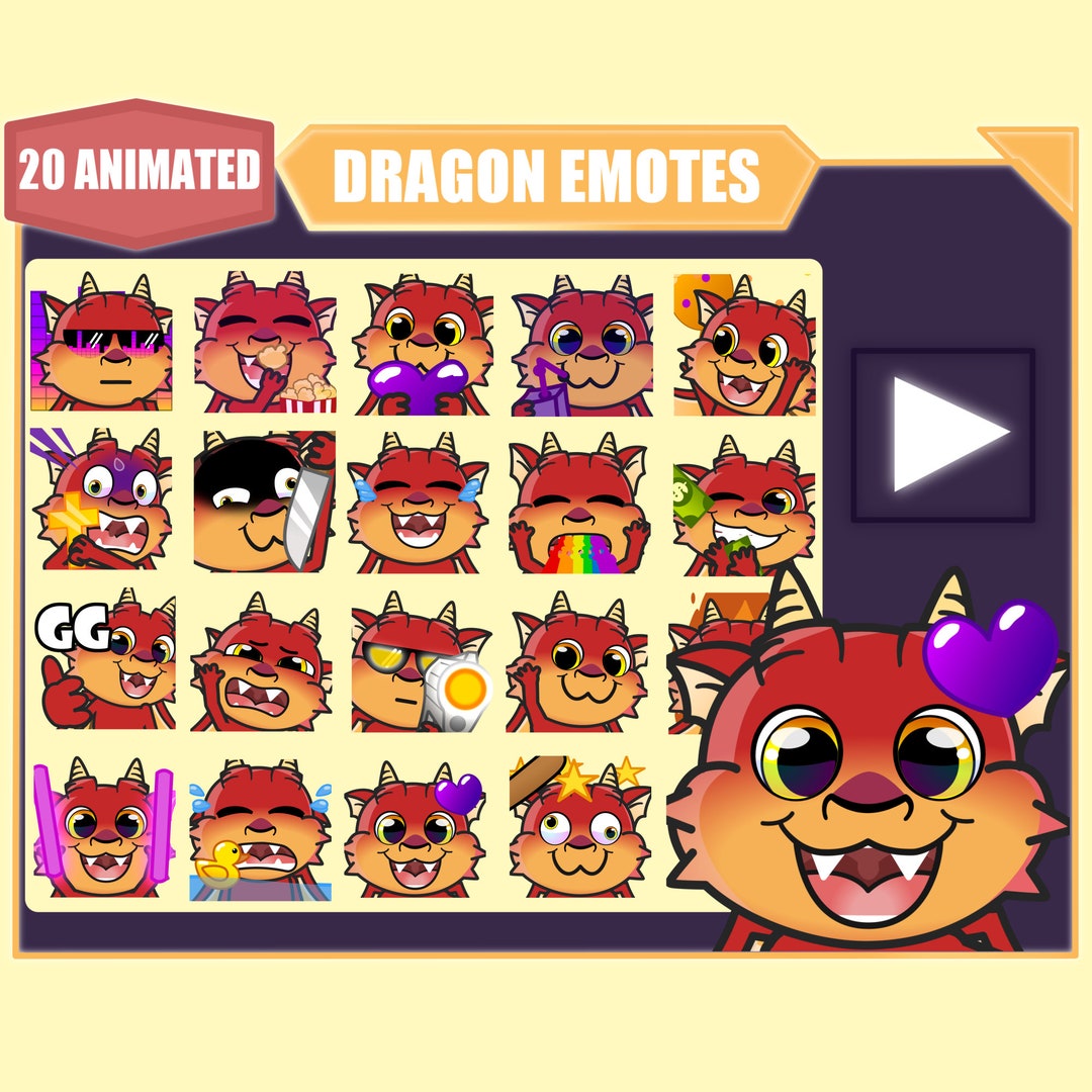 ANIMATED Red Dragon Emote Bundle for Twitch | Youtube Emotes | Discord ...