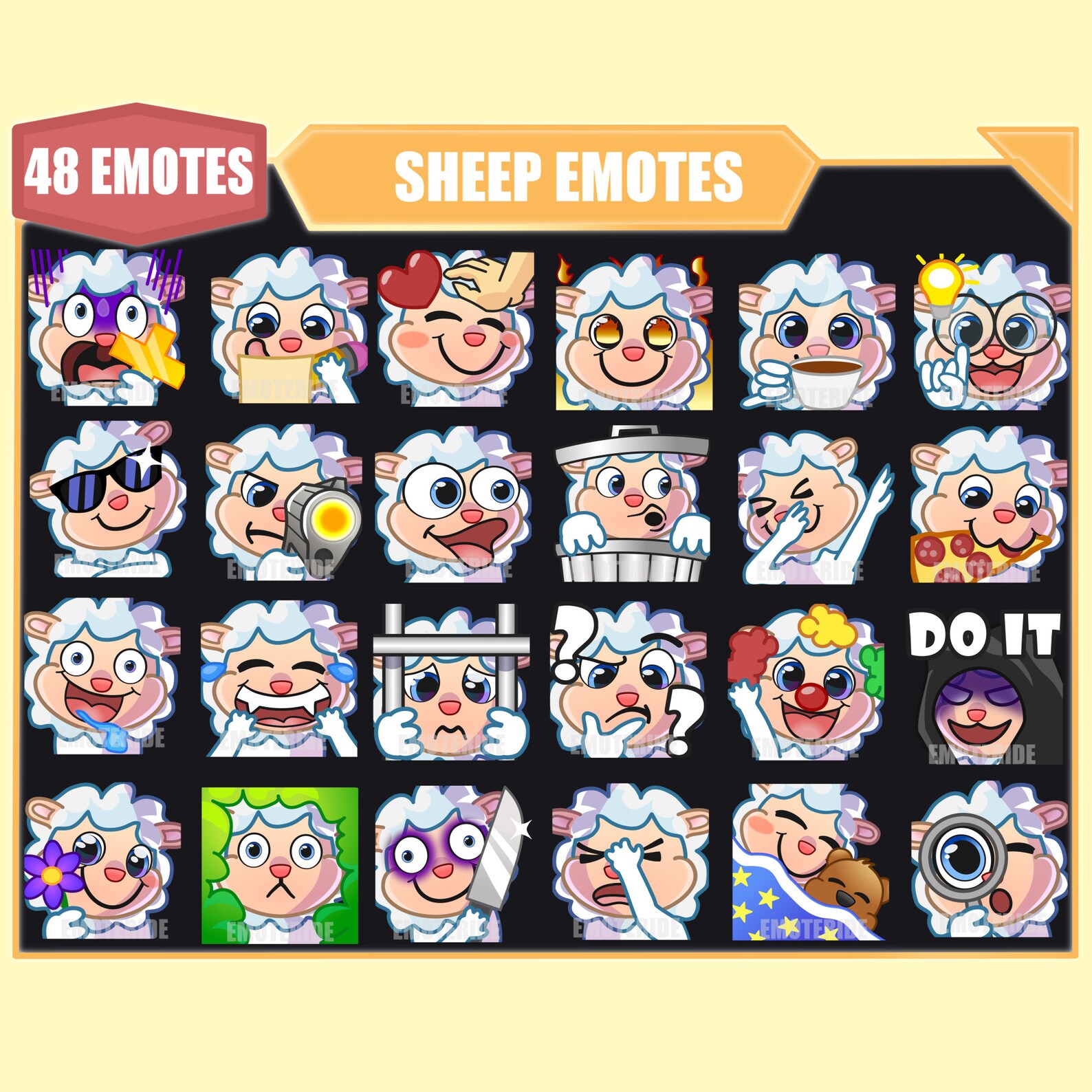 SHEEP Emote Bundle for Twitch | Youtube Emotes | Discord Emotes ...