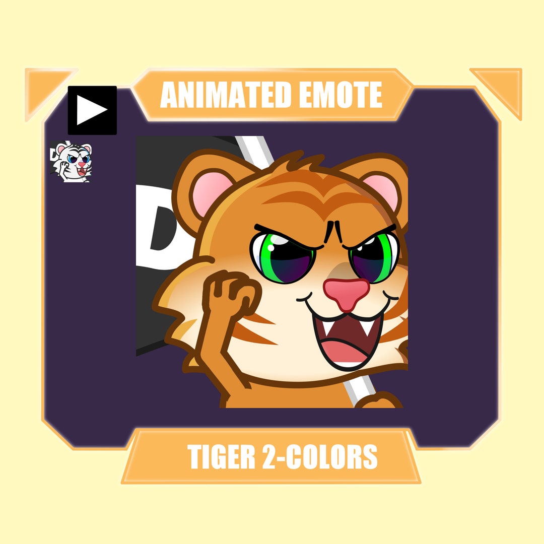 ANIMATED Tiger Raid Emote for Twitch Discord Youtube Streaming | Cute ...