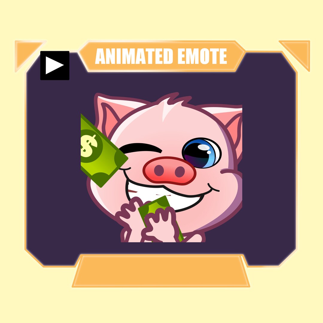 ANIMATED Pig Throwing Money Emote for Twitch Kick Discord Youtube ...