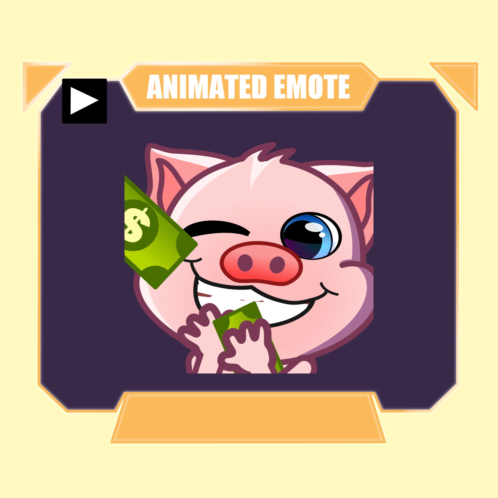 ANIMATED Pig Throwing Money Emote for Twitch Kick Discord Youtube ...
