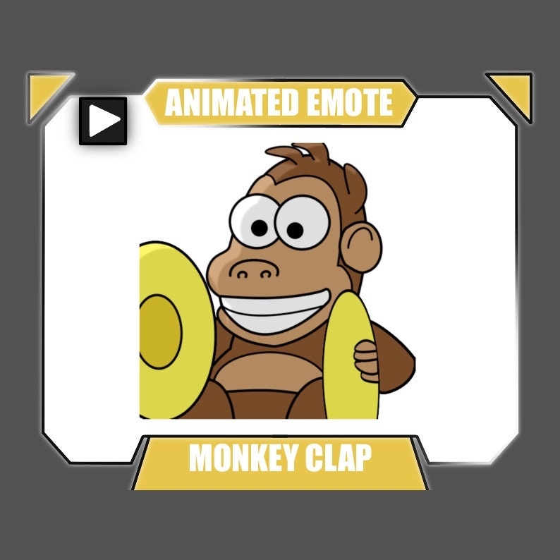 Animated Monkey Clap Emote for Twitch Discord Youtube Funny - Etsy Finland
