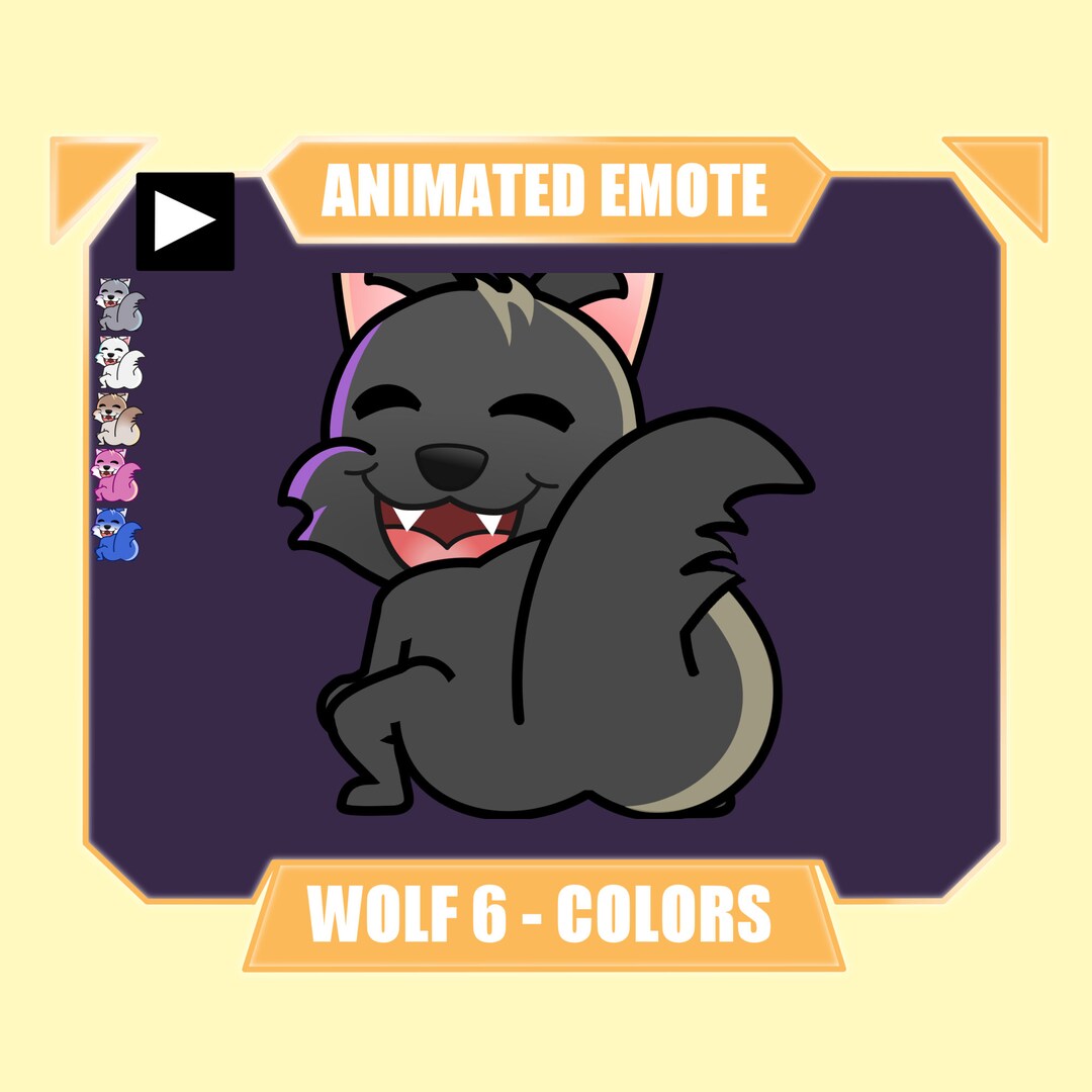 ANIMATED Wolf Twerking Emote for Twitch Kick Discord Youtube | Black ...