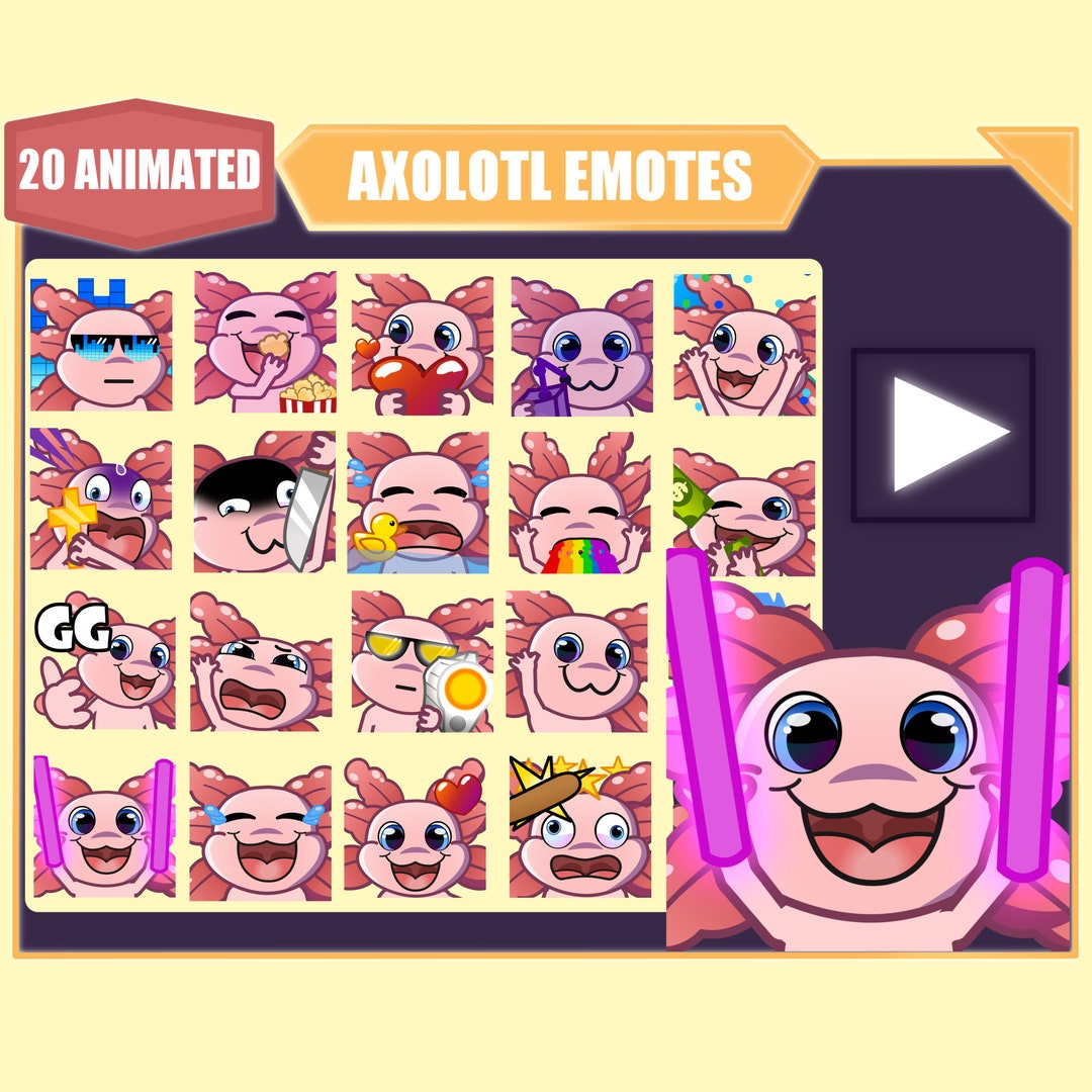 ANIMATED Axolotl Emote Bundle for Twitch | Youtube Emotes | Discord ...