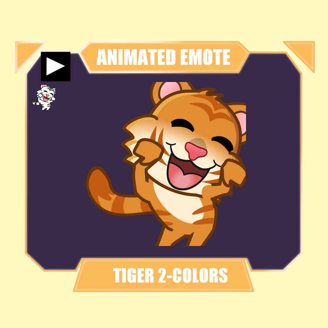 ANIMATED Tiger Happy Dance Emote for Twitch Kick Discord Youtube | Cute ...