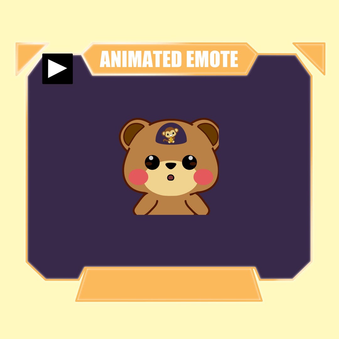 Animated Bear Monkey Brain Clapping Cymbals Emote - Etsy Canada