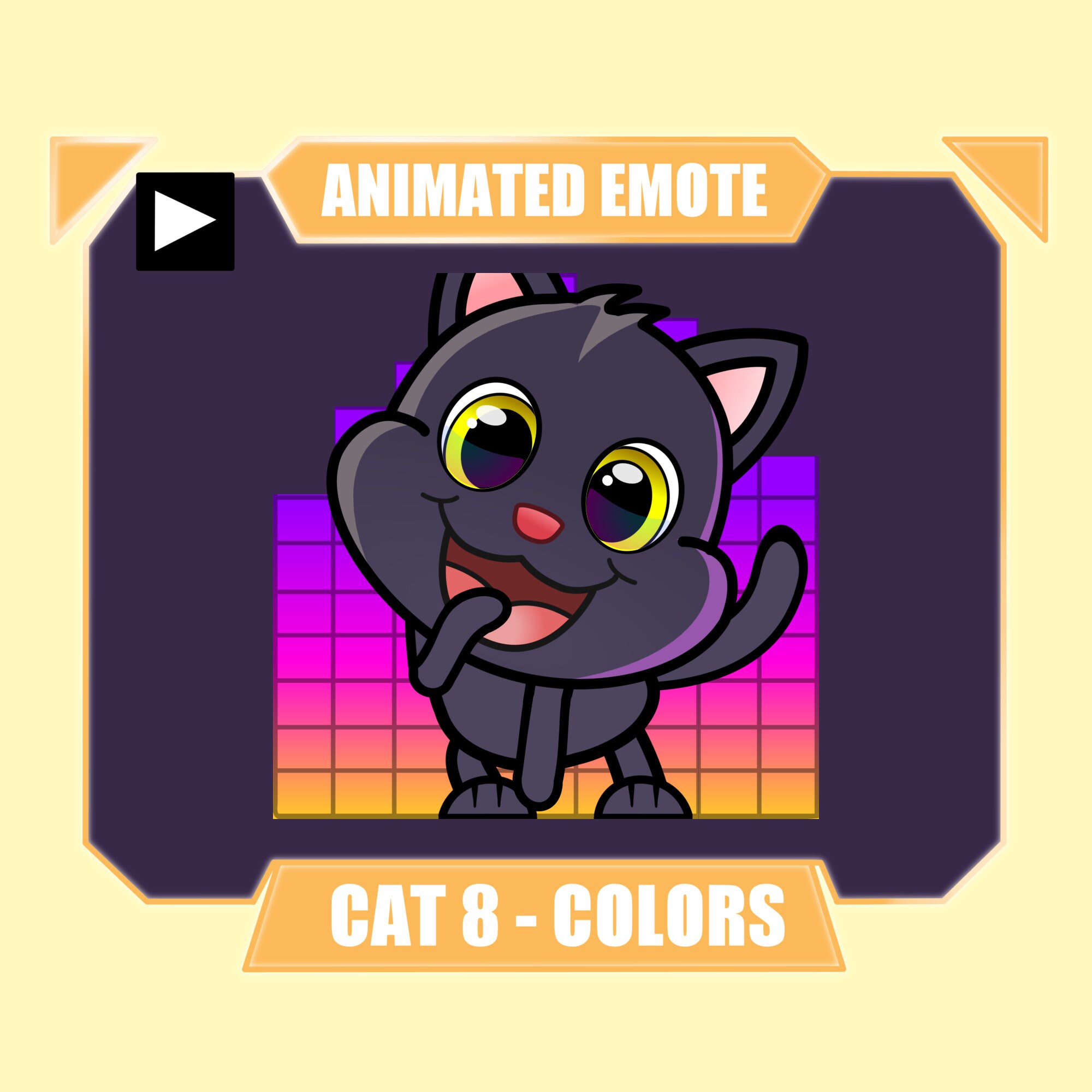 ANIMATED Cute Cat Dance Emote for Twitch Discord | Cat Party Jam Disco ...