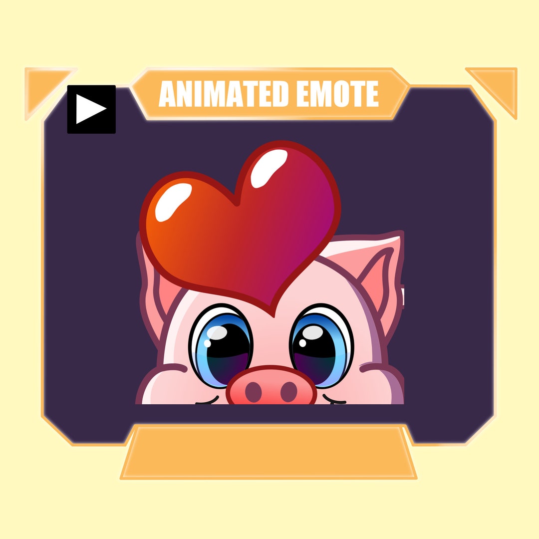 ANIMATED Pig Heart Balloon Emote for Twitch Kick Discord Youtube Stream ...