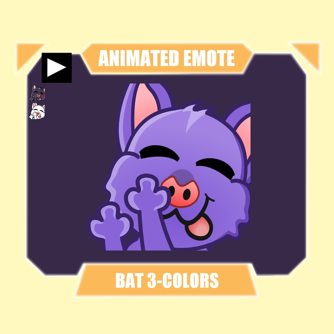 ANIMATED Bat Middle Finger Halloween Emote for Twitch Kick Discord ...
