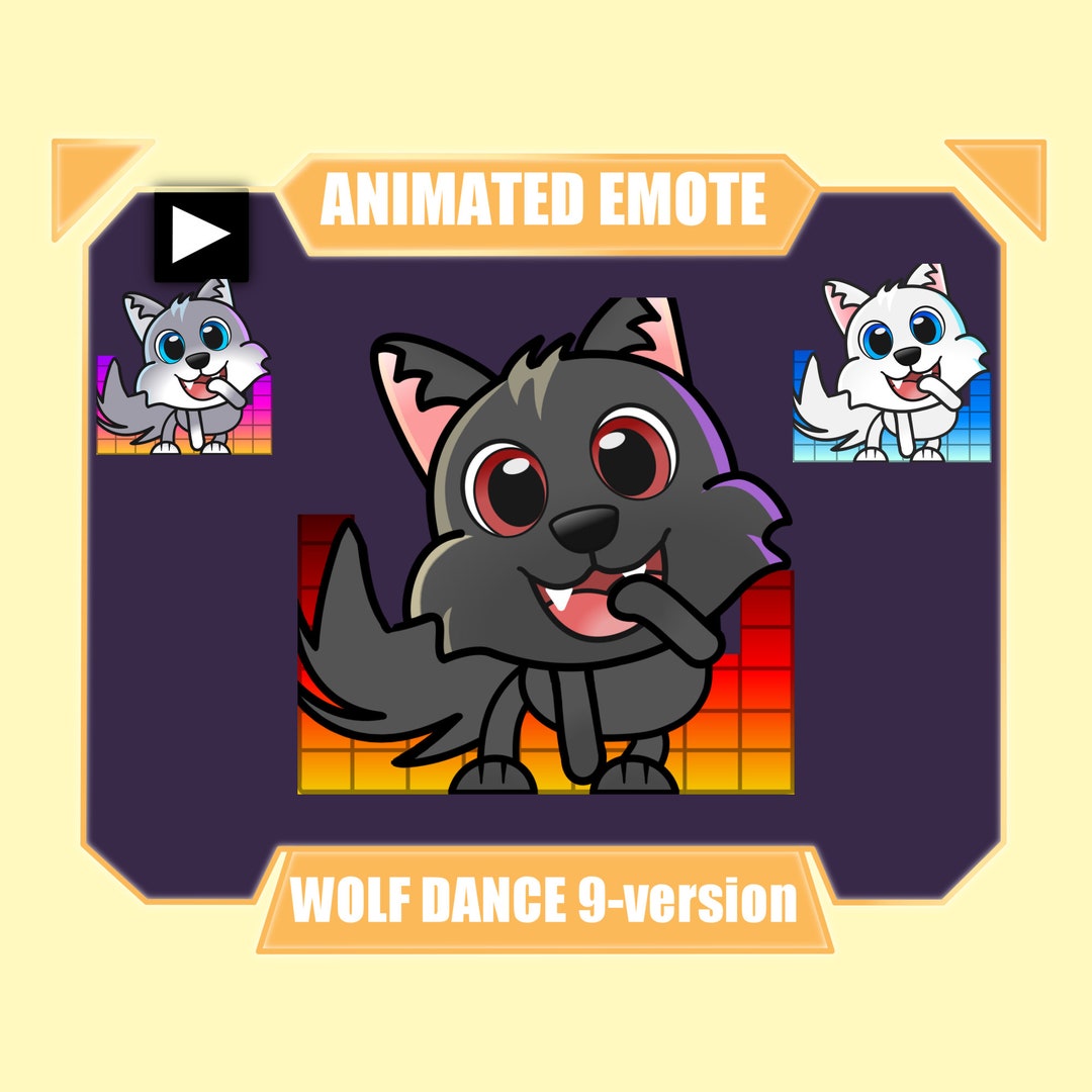 ANIMATED Cute Wolf Dance Emote for Twitch Discord Youtube Wolf Party ...