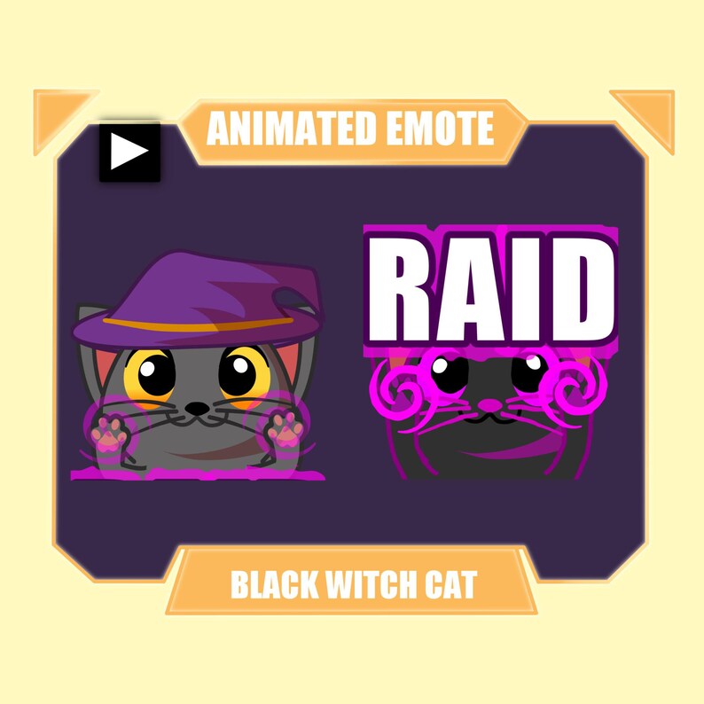 ANIMATED EMOTE Black Witch Cat Raid | Halloween Raid Emote | Halloween ...