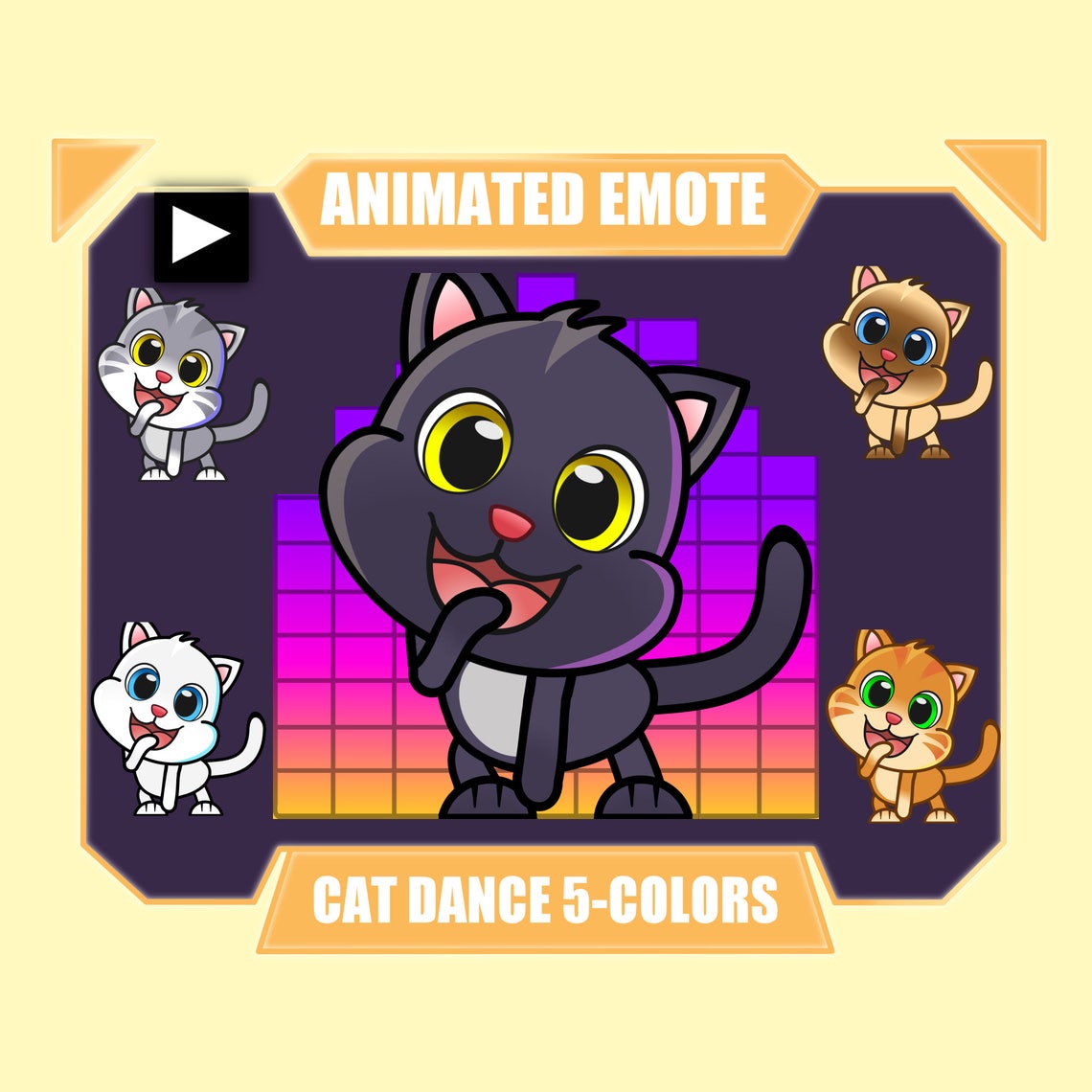 ANIMATED Cute Cat Dance Emote for Twitch Discord Cat Party Jam Disco ...