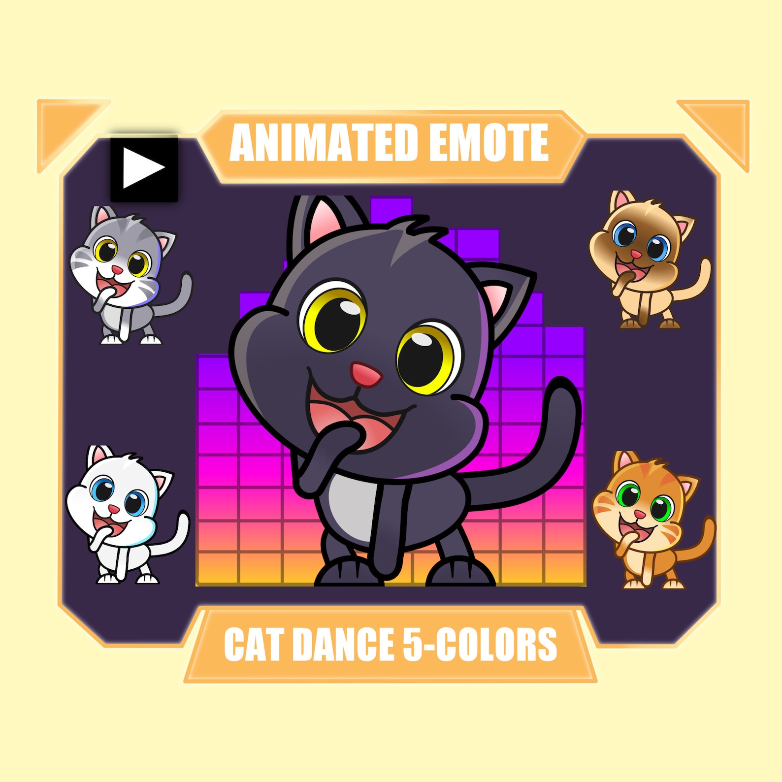 ANIMATED Cute Cat Dance Emote for Twitch Discord Cat Party Jam Disco ...