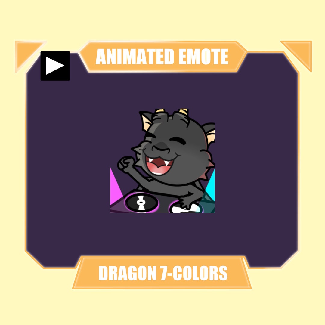 ANIMATED Dragon DJ Emote for Twitch Kick Discord Youtube Stream Dragon ...