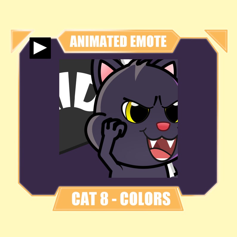 ANIMATED Cat Raid Emote for Twitch Kick Discord Youtube Streaming ...