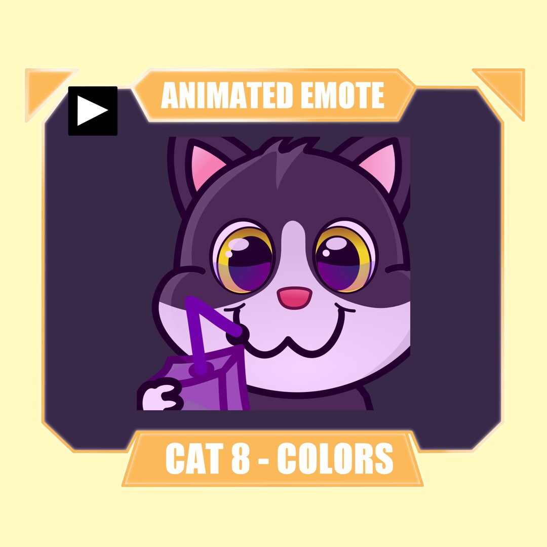 ANIMATED Cat Drinking From Juice Box Emote for Twitch Kick Discord ...