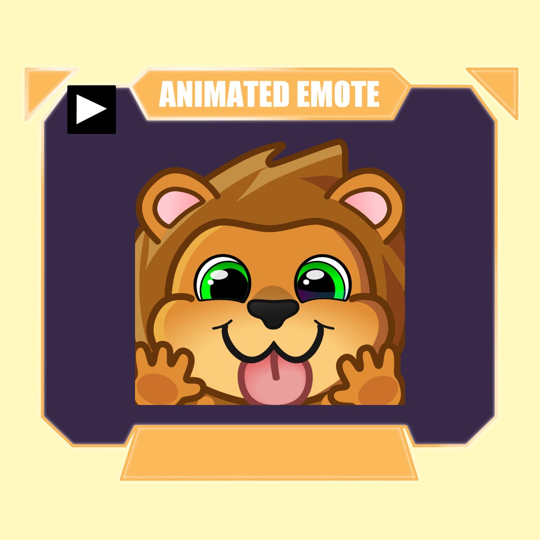 ANIMATED Lion Lick Emote for Twitch Kick Discord Youtube Stream | Cute ...