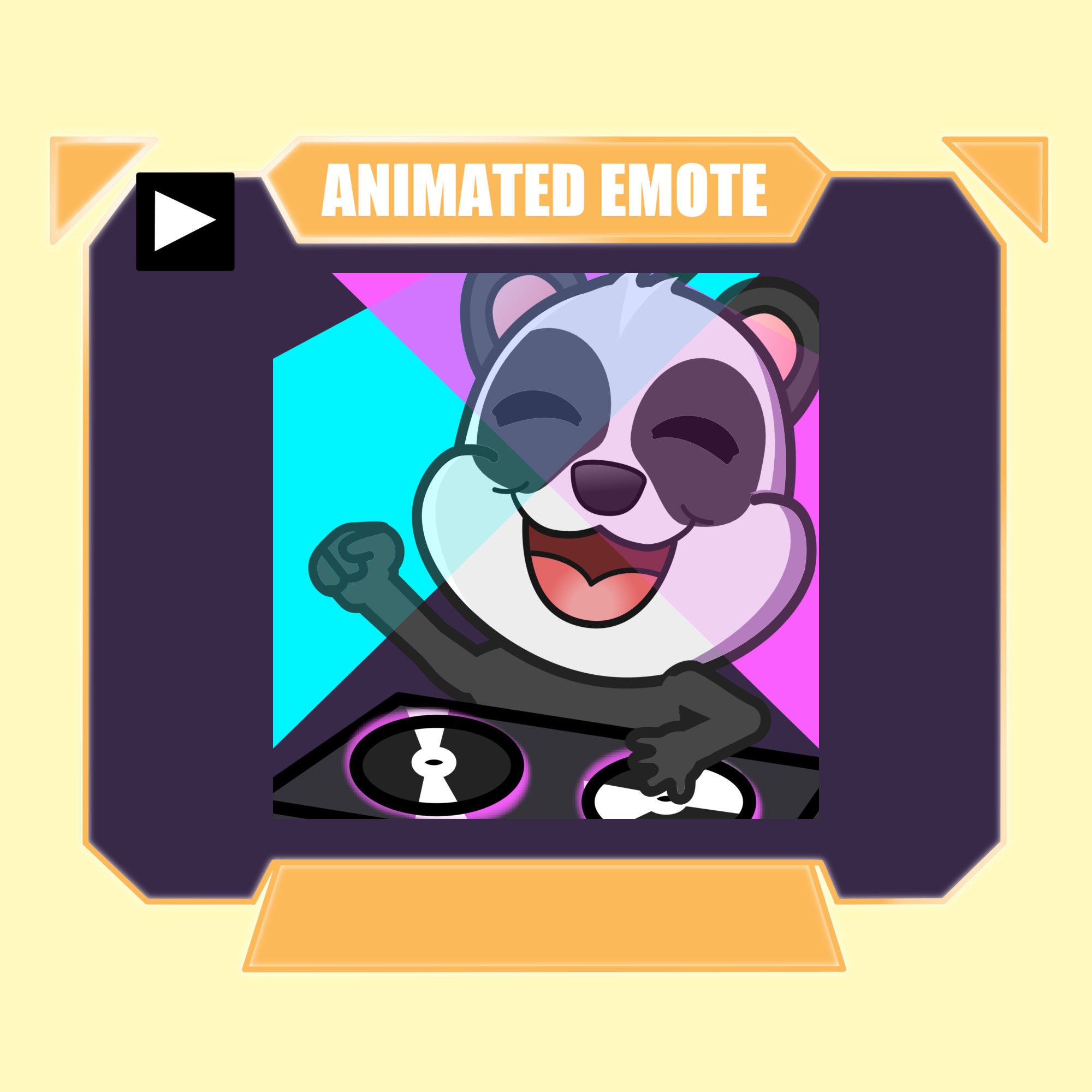 ANIMATED Panda DJ Play Music Emote for Twitch Kick Discord Youtube ...