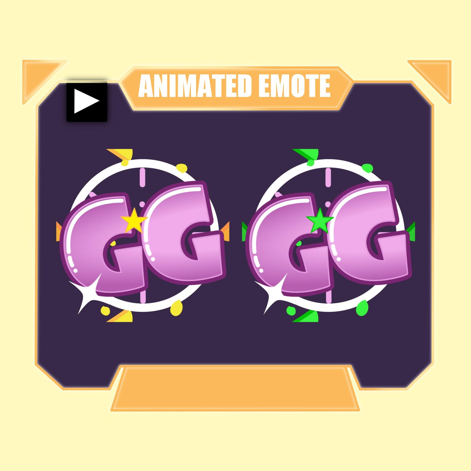 Animated and Static GG Text Emote for Twitch Discord Youtube | Pink GG ...