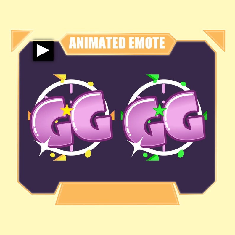 Animated and Static GG Text Emote for Twitch Discord Youtube | Pink GG ...