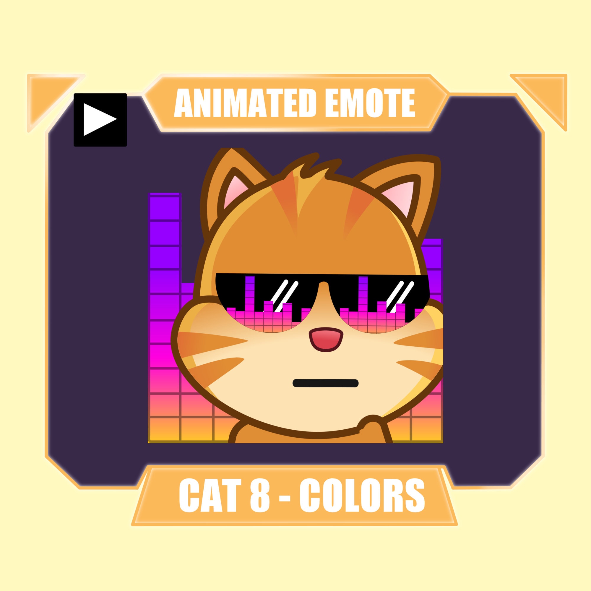 ANIMATED Cool Cat Jam Emote for Twitch Discord Youtube Streaming | Cool ...