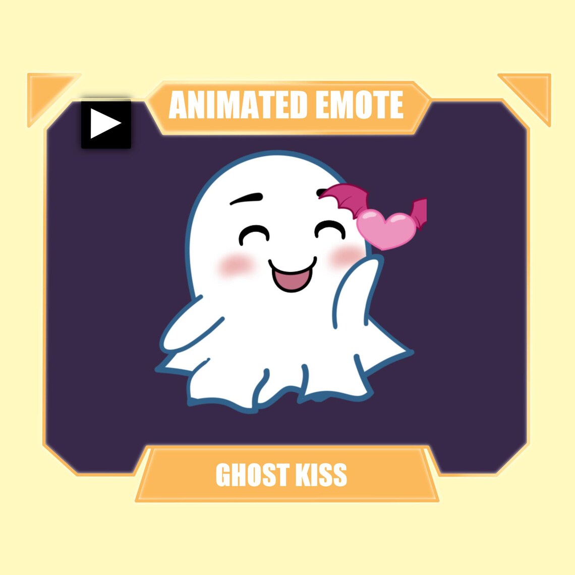Animated Cute Ghost Love Emote for Twitch Discord Cute Halloween Emote ...