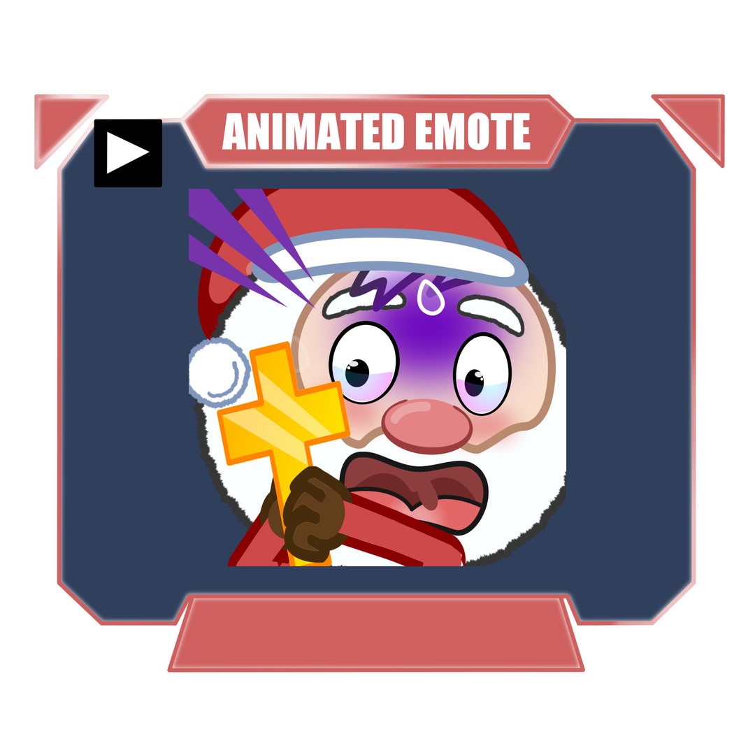 ANIMATED Santa Scared Christmas Emote for Twitch Kick Discord Youtube ...