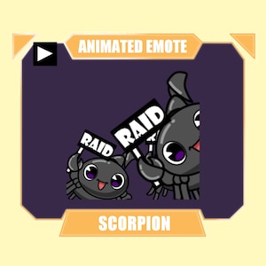 ANIMATED Scorpion Raid Emote for Twitch Discord Youtube Stream | Cute ...