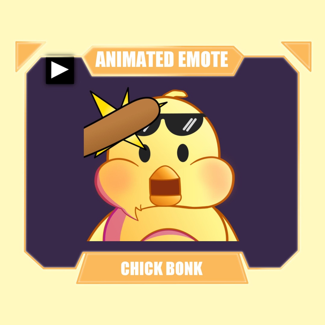 Animated Cool Chick Duck Bonk Emote for Twitch Discord | Funny Bonk ...