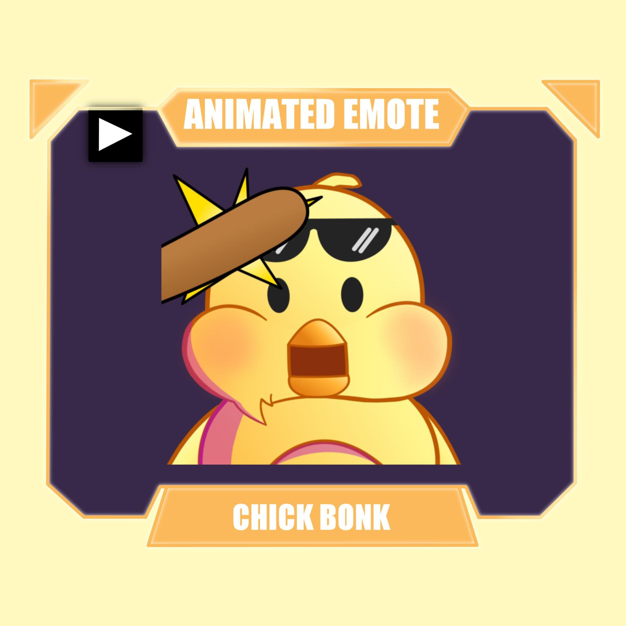 Animated Cool Chick Duck Bonk Emote for Twitch Discord Funny Bonk Emote ...