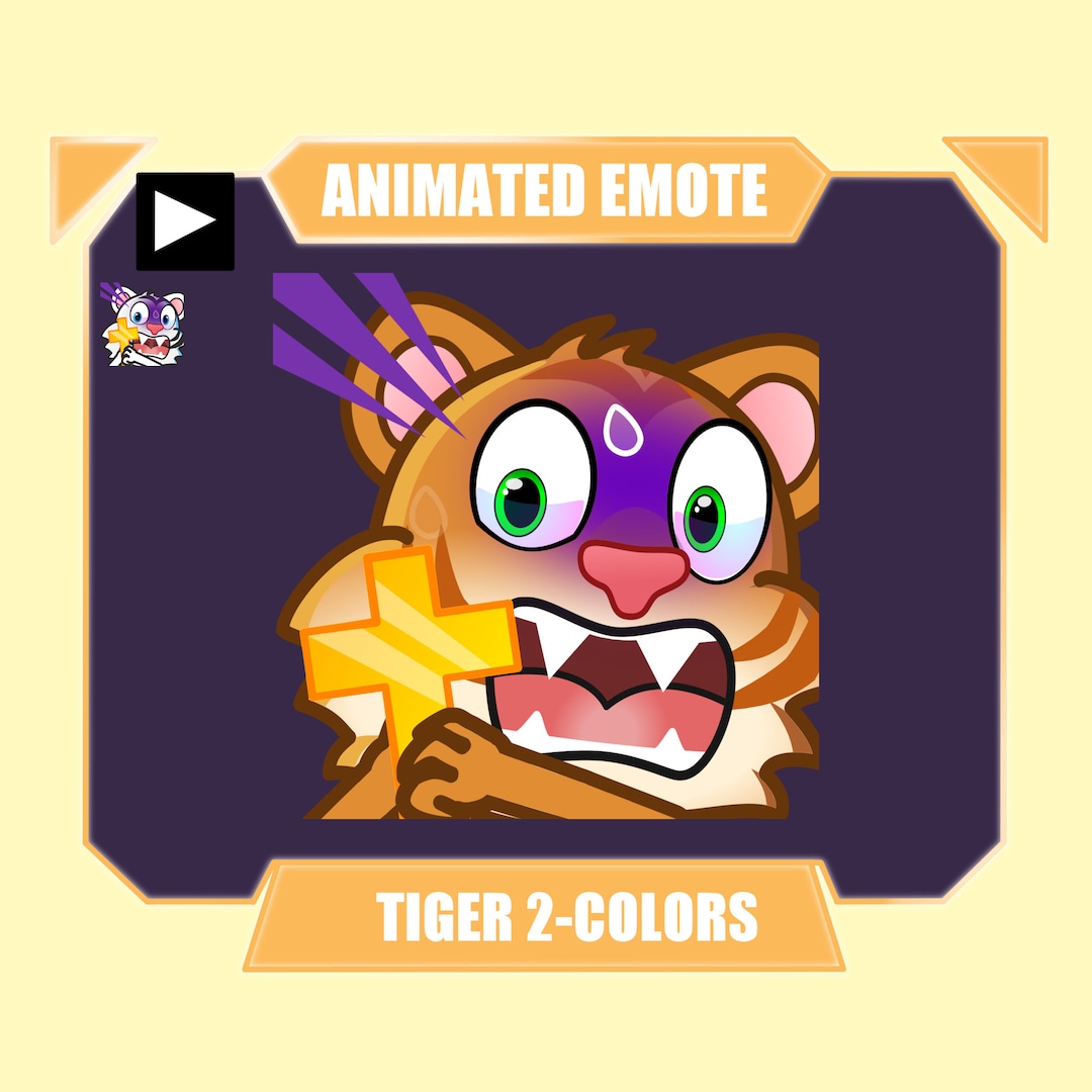 ANIMATED Tiger Scared Emote for Twitch Kick Discord Youtube Streaming ...
