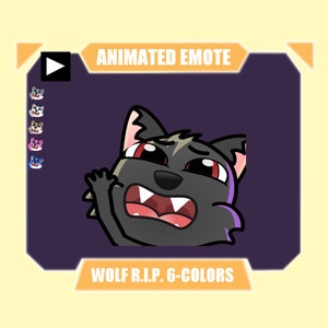ANIMATED Wolf Rip Emote for Twitch Discord Youtube Streaming Cute Wolf ...