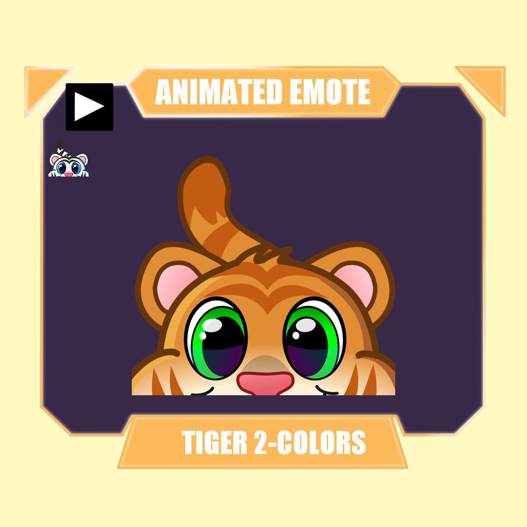 ANIMATED Tiger Lurk Hi Emote for Twitch Kick Discord Youtube | Cute ...