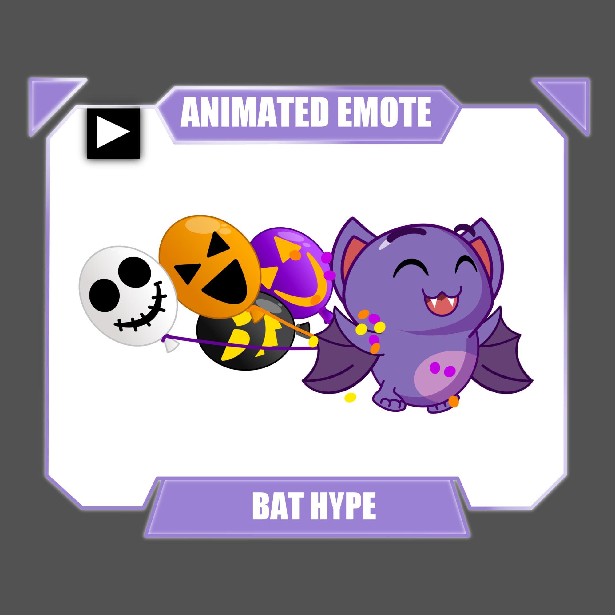 ANIMATED BAT Hype Emote for Twitch Discord Youtube Cute - Etsy