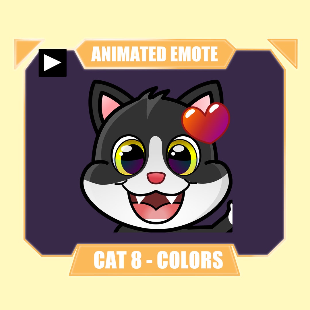 ANIMATED Cute Cat Kiss Emote for Twitch Kick Discord Youtube Streaming ...