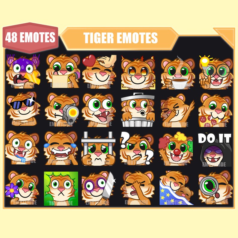 TIGER Emote Bundle for Twitch Youtube Emotes Discord Emotes Streamer ...