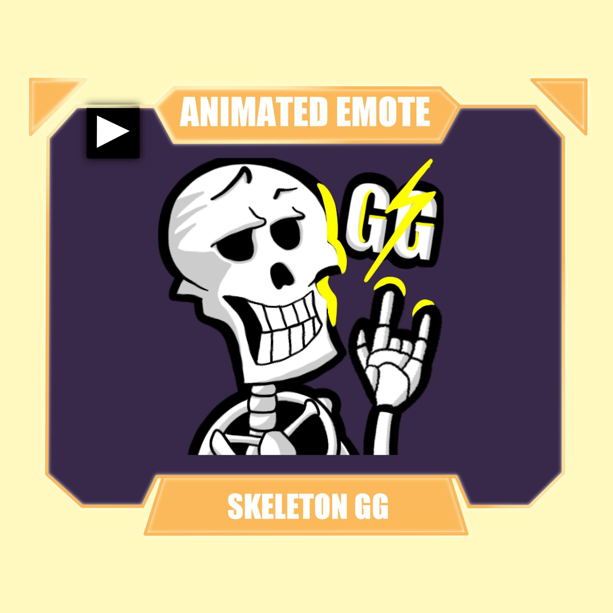 Animated Skeleton GG Emote | Twitch Emote | Discord Emote | Youtube ...