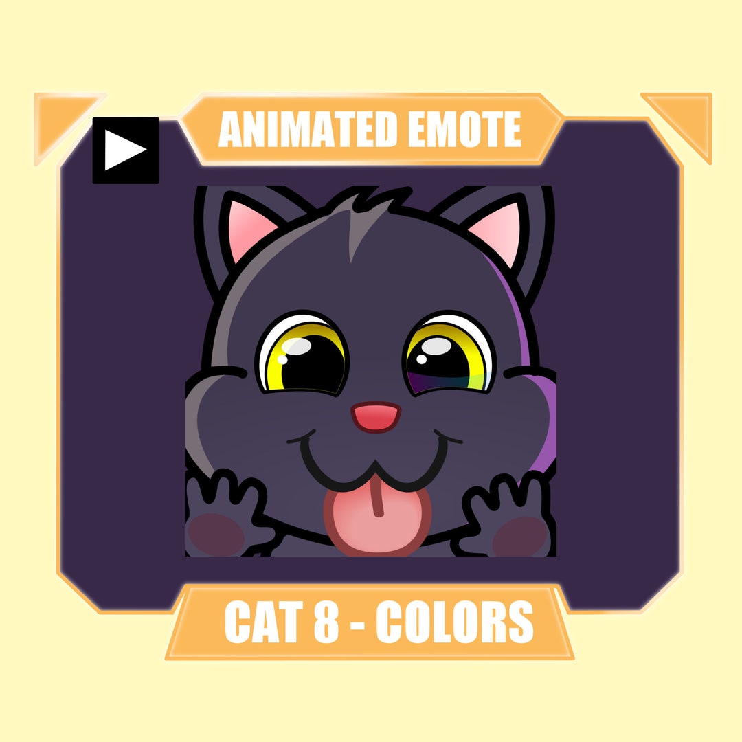 ANIMATED Cat Lick Emote for Twitch Kick Discord Youtube Stream | Cute ...