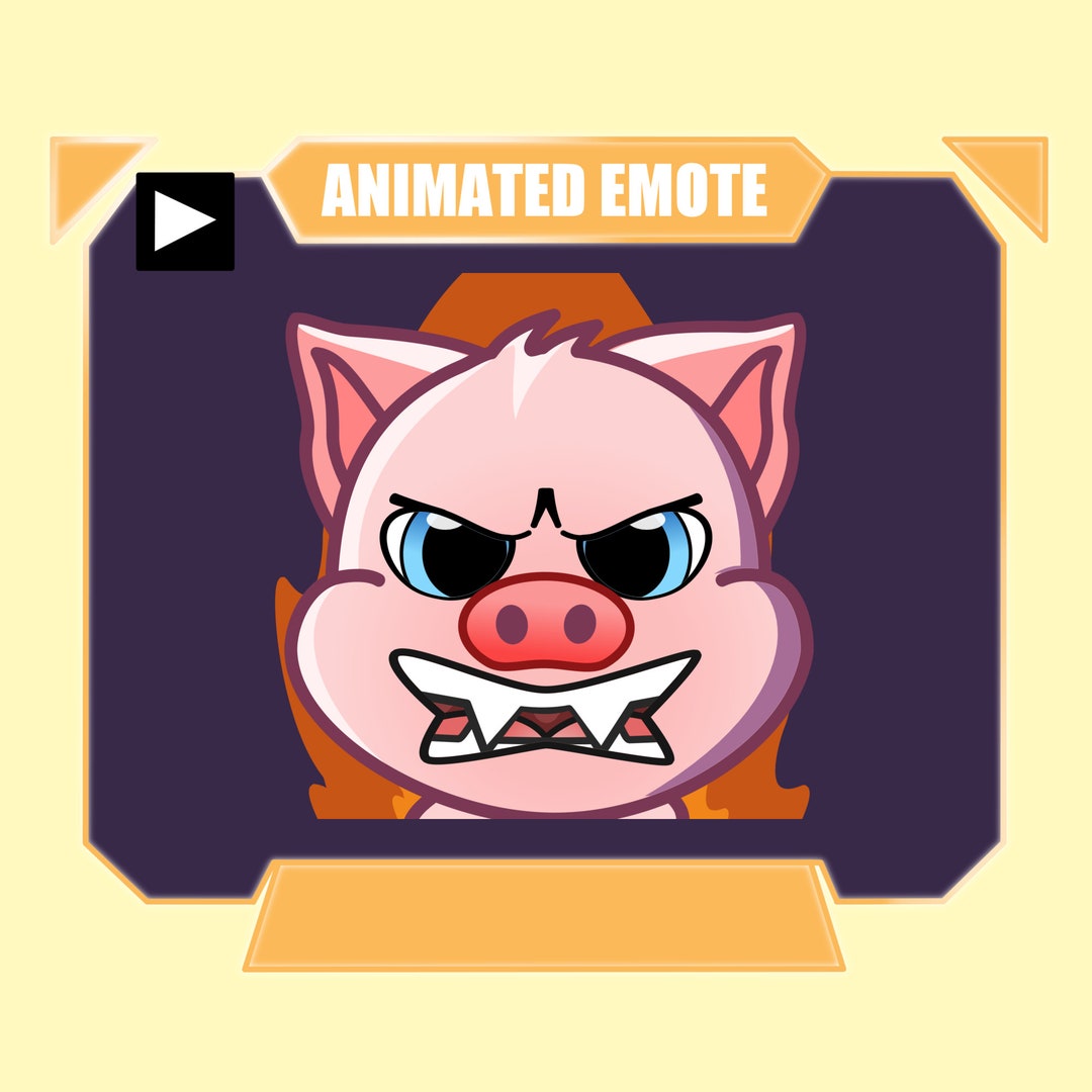 ANIMATED Pig Raging Emote for Twitch Kick Discord Youtube Stream Pink ...