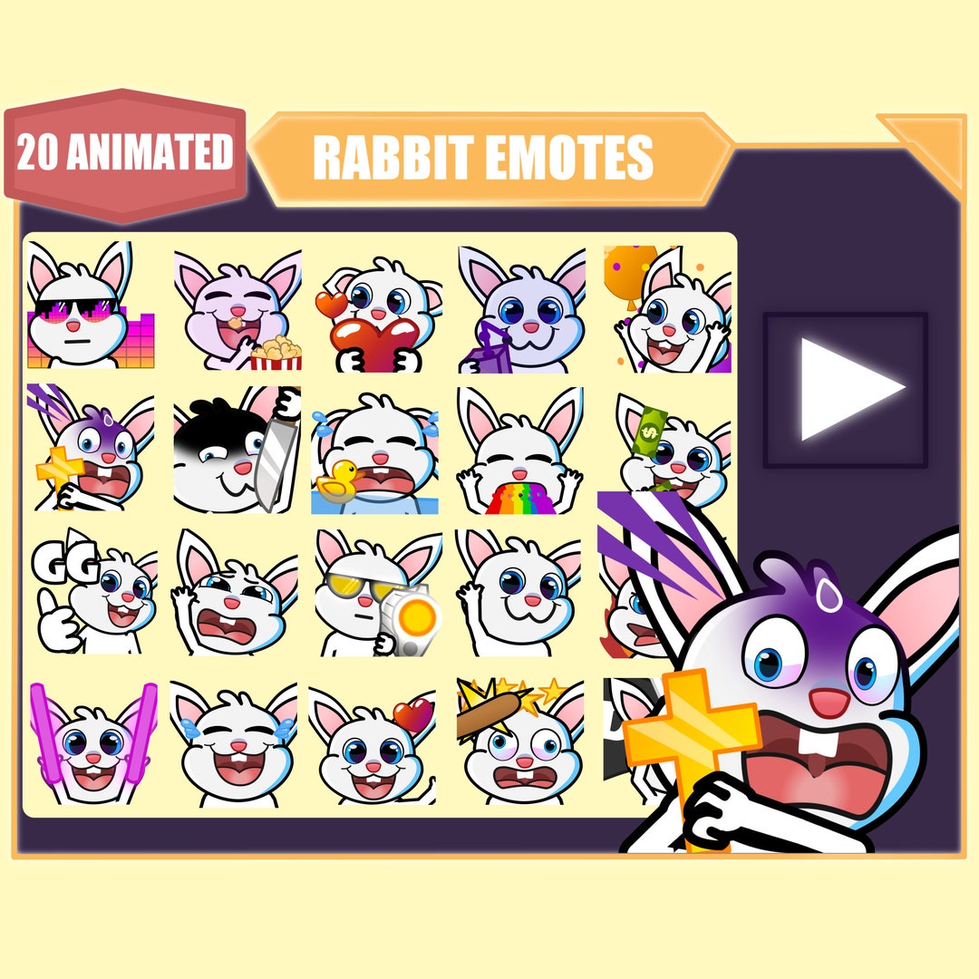 ANIMATED White Rabbit Emote Mega Bundle for Twitch | Kick | Youtube ...