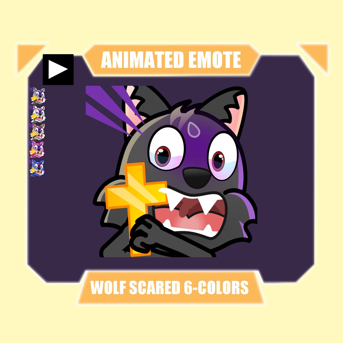 ANIMATED Wolf Scared Emote for Twitch Discord Youtube Streaming | Funny ...