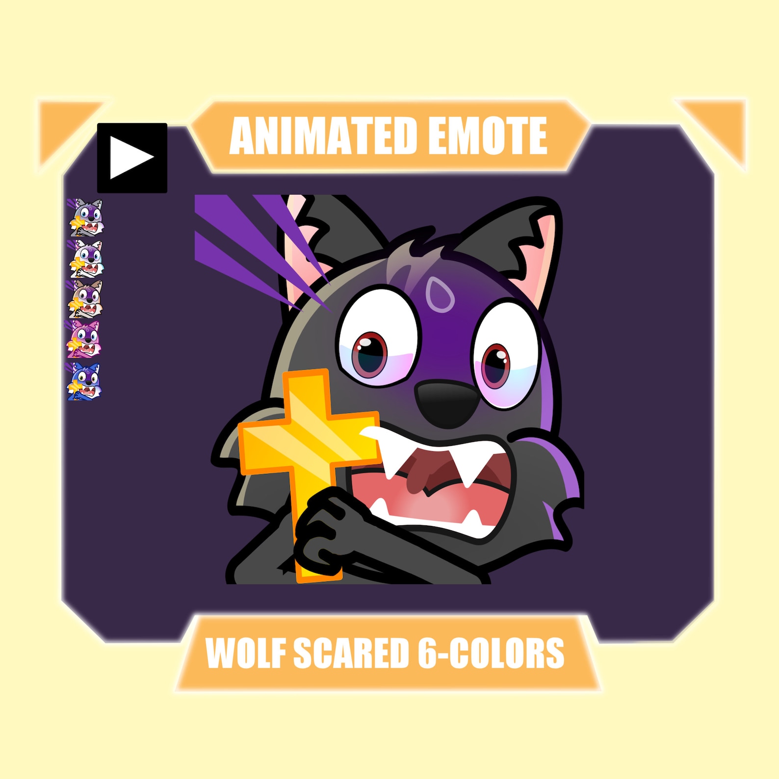 ANIMATED Wolf Scared Emote for Twitch Discord Youtube Streaming | Funny ...