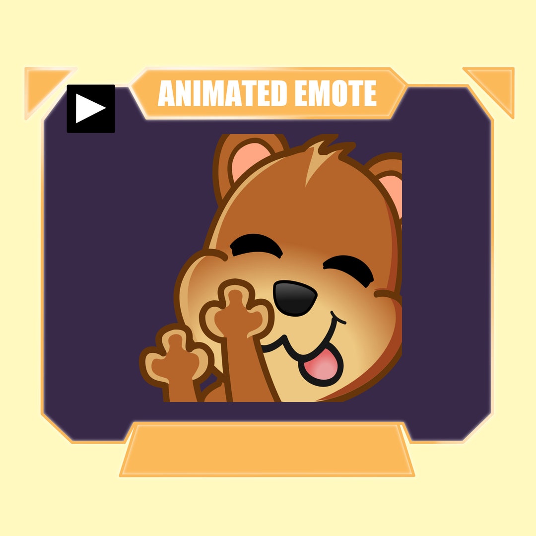 ANIMATED Bear Middle Finger Emote for Twitch Kick Discord Youtube ...