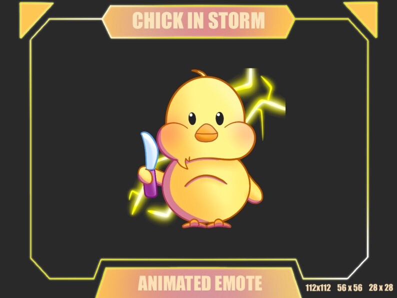 Animated Chick With Knife Emote Meme Twitch Emote Discord | Etsy