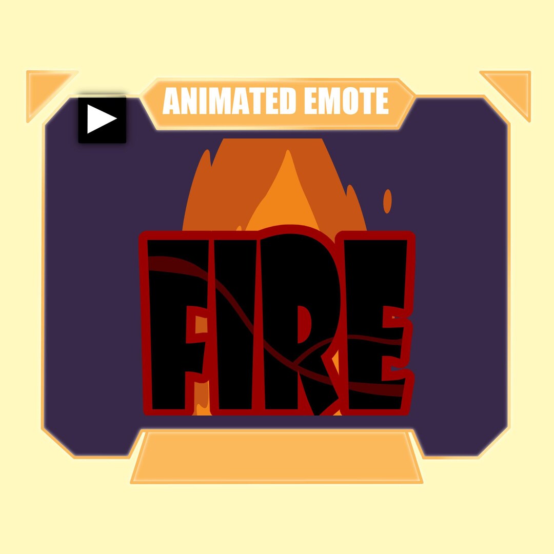 Animated and Static Fire Text Emote for Twitch Discord Youtube ...