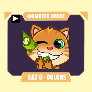 ANIMATED Cat Throwing Money Emote for Twitch Kick Discord Youtube ...